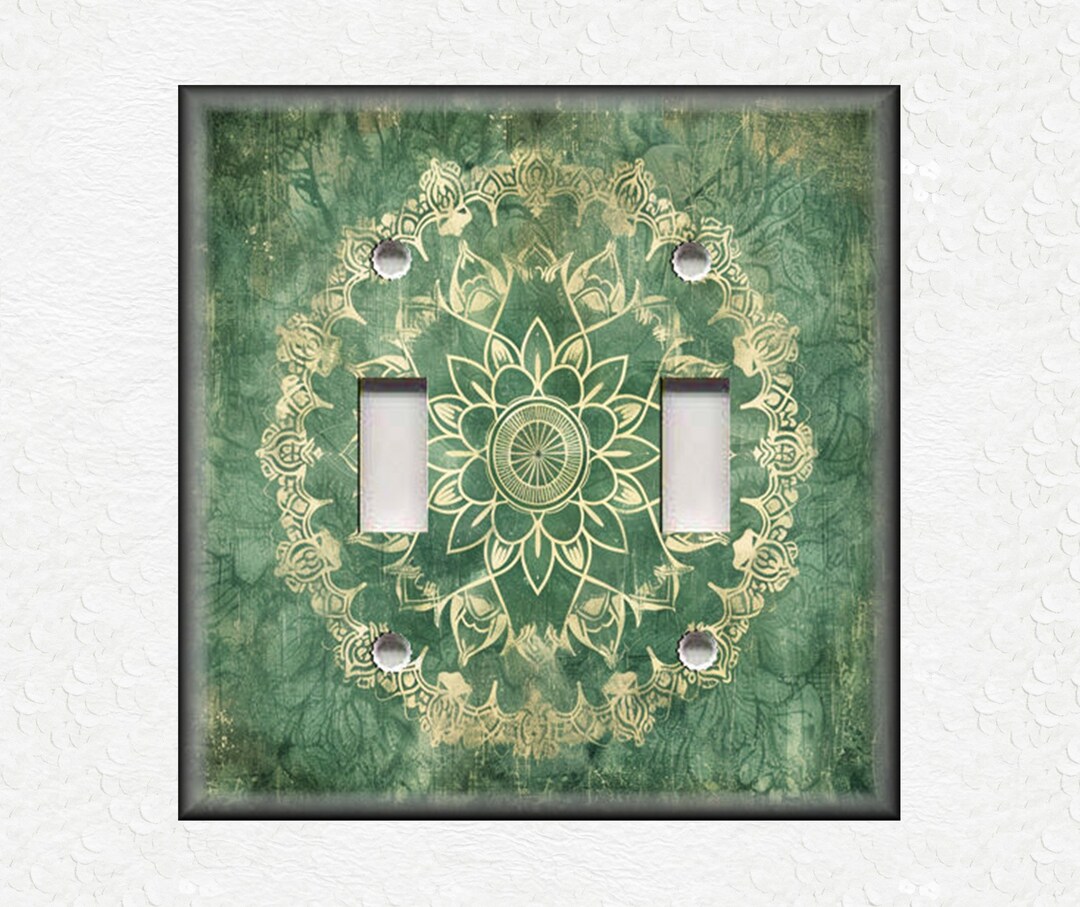 Green Antique Medallion Switch Plate Covers and Outlet Covers - Unique ...