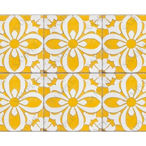 Yellow and White Decorative Ceramic Tile - Kitchen Tile Yellow ...