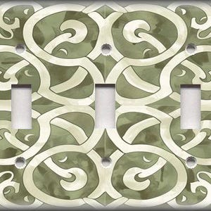 Sage Green Decorative Metal Light Switch Plate Covers and Outlet Covers ...