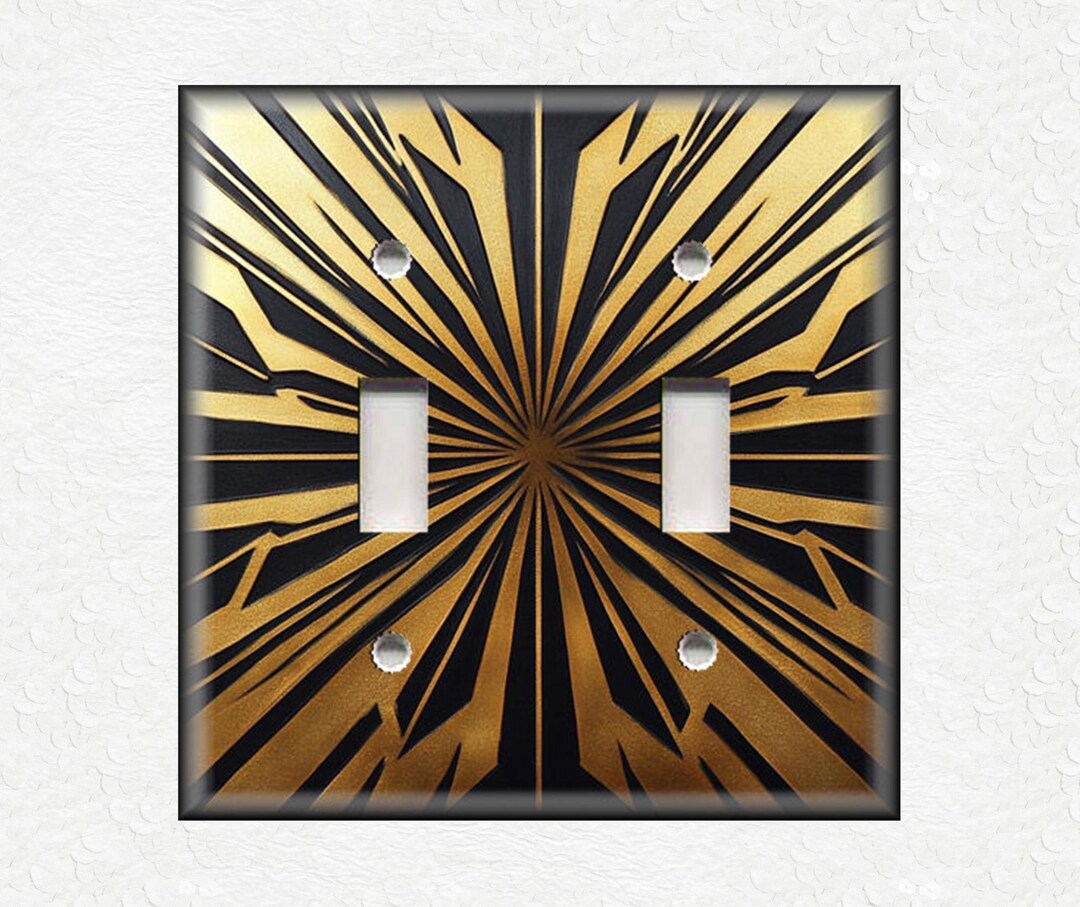 Black Gold Design Metal Light Switch Plate Covers and Outlet Covers ...