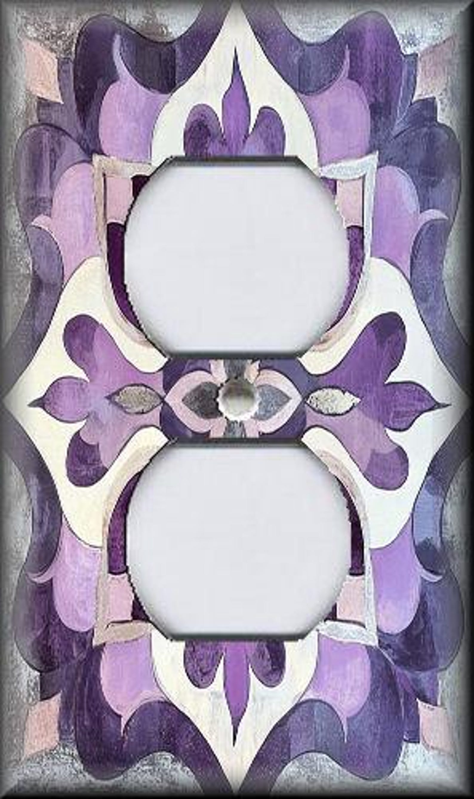Purple Patterned Metal Light Switch Plate Covers and Outlet Covers ...