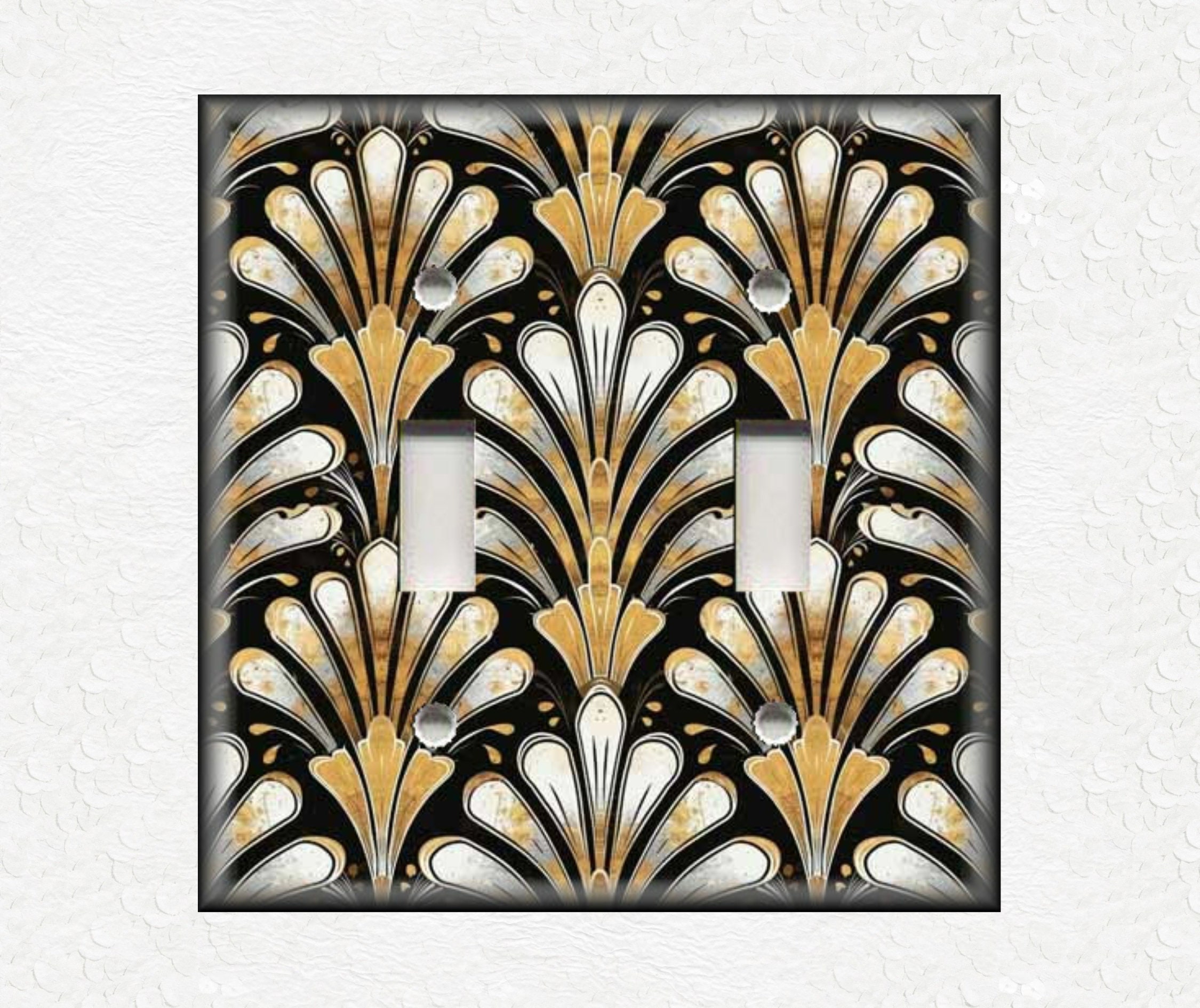 Antique Art Deco Design Metal Light Switch Covers and Outlet Covers ...
