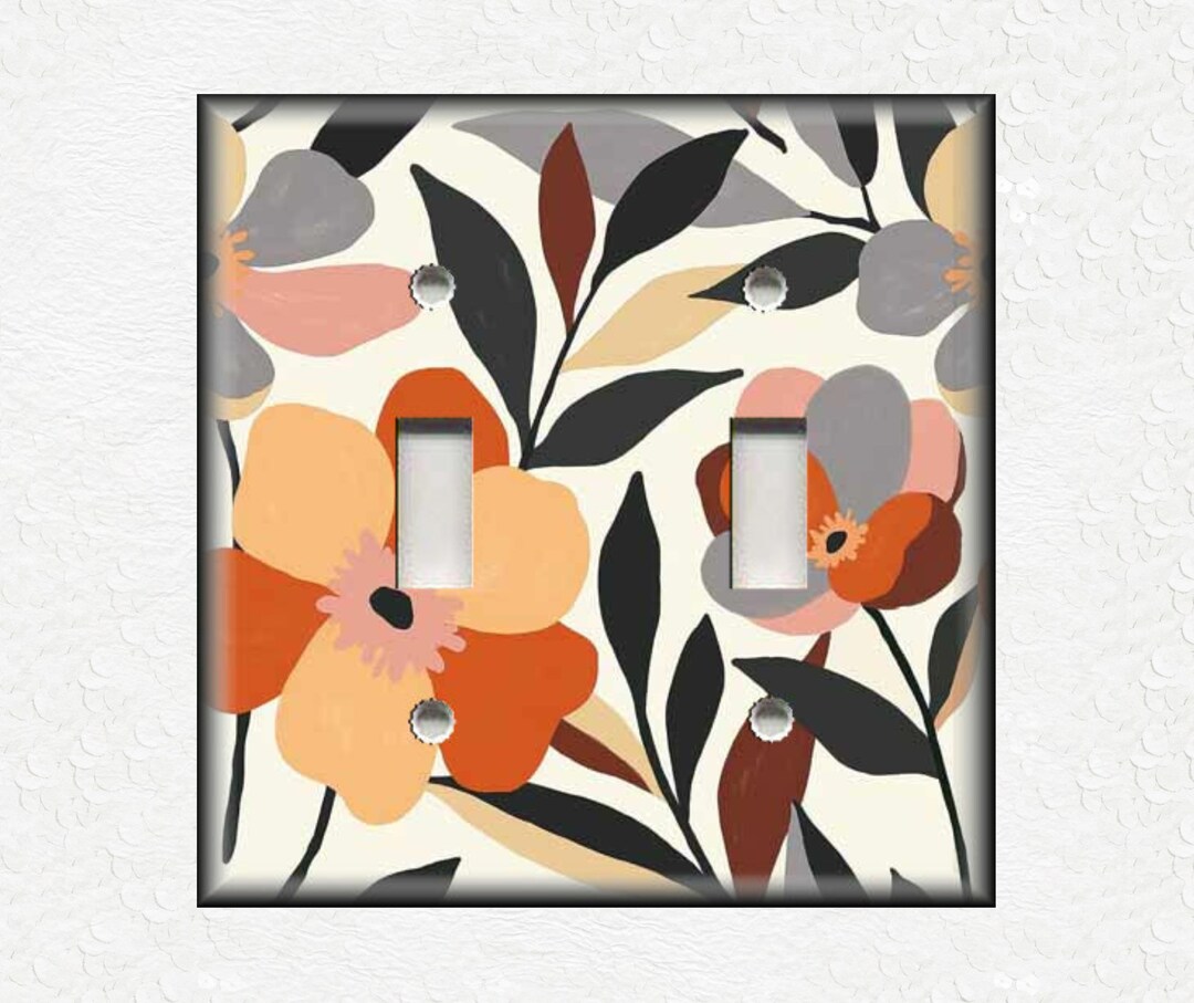 Decorative Floral Switch Plate Cover Orange - Unique Floral Matching ...