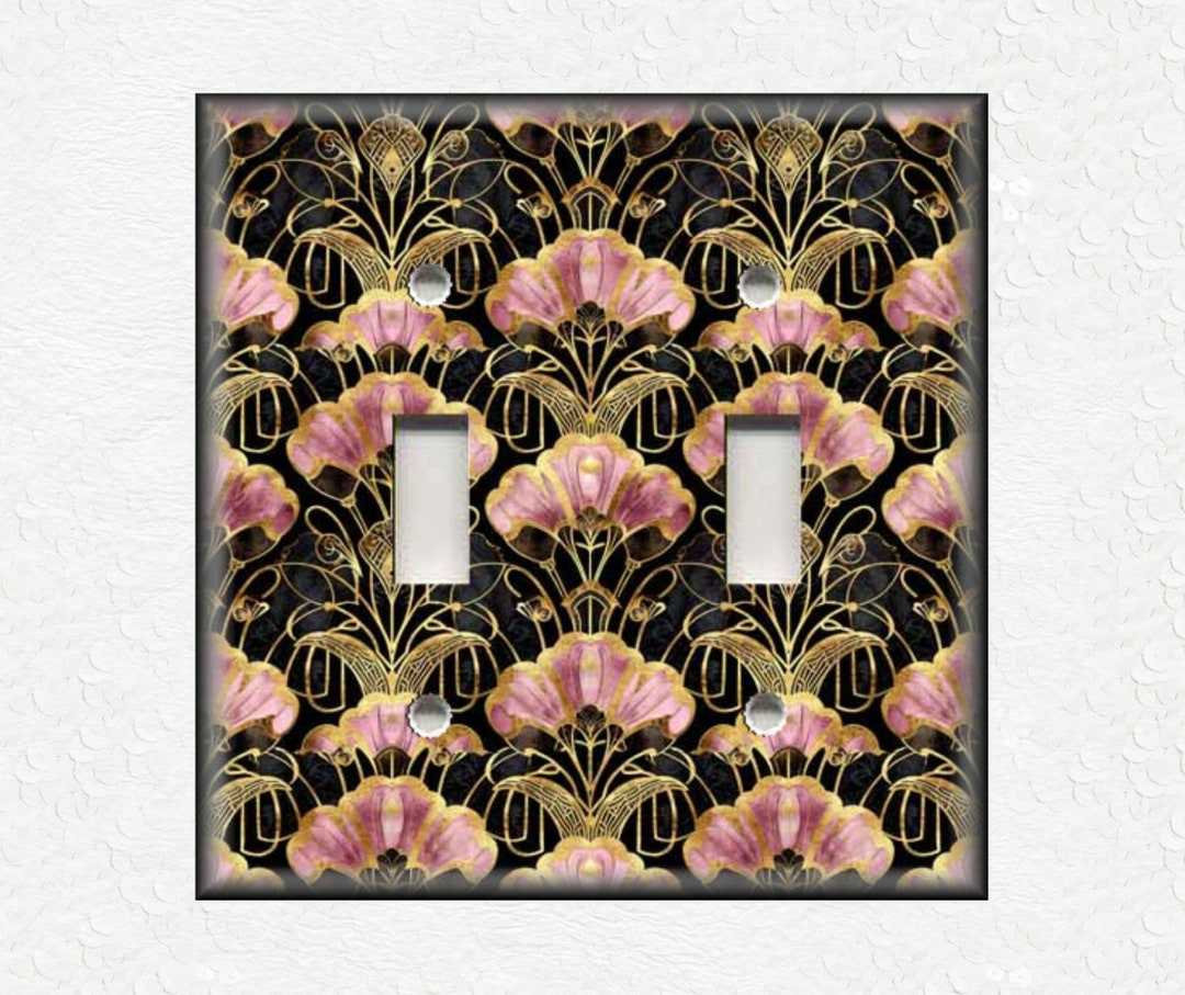 Antique Art Deco Design Metal Light Switch Covers and Outlet Covers ...