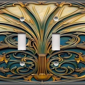 Antique Art Deco Design Metal Light Switch Covers and Outlet Covers ...
