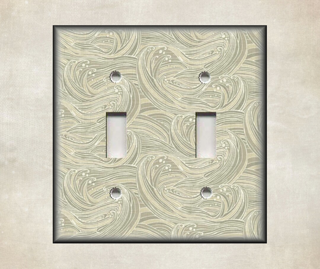 Coastal Decor Water Waves Decor - Metal Light Switch Cover - Beach ...