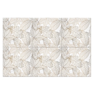 Continuous Leaf Design Ceramic Tile - Brown Leaf Ceramic Kitchen ...