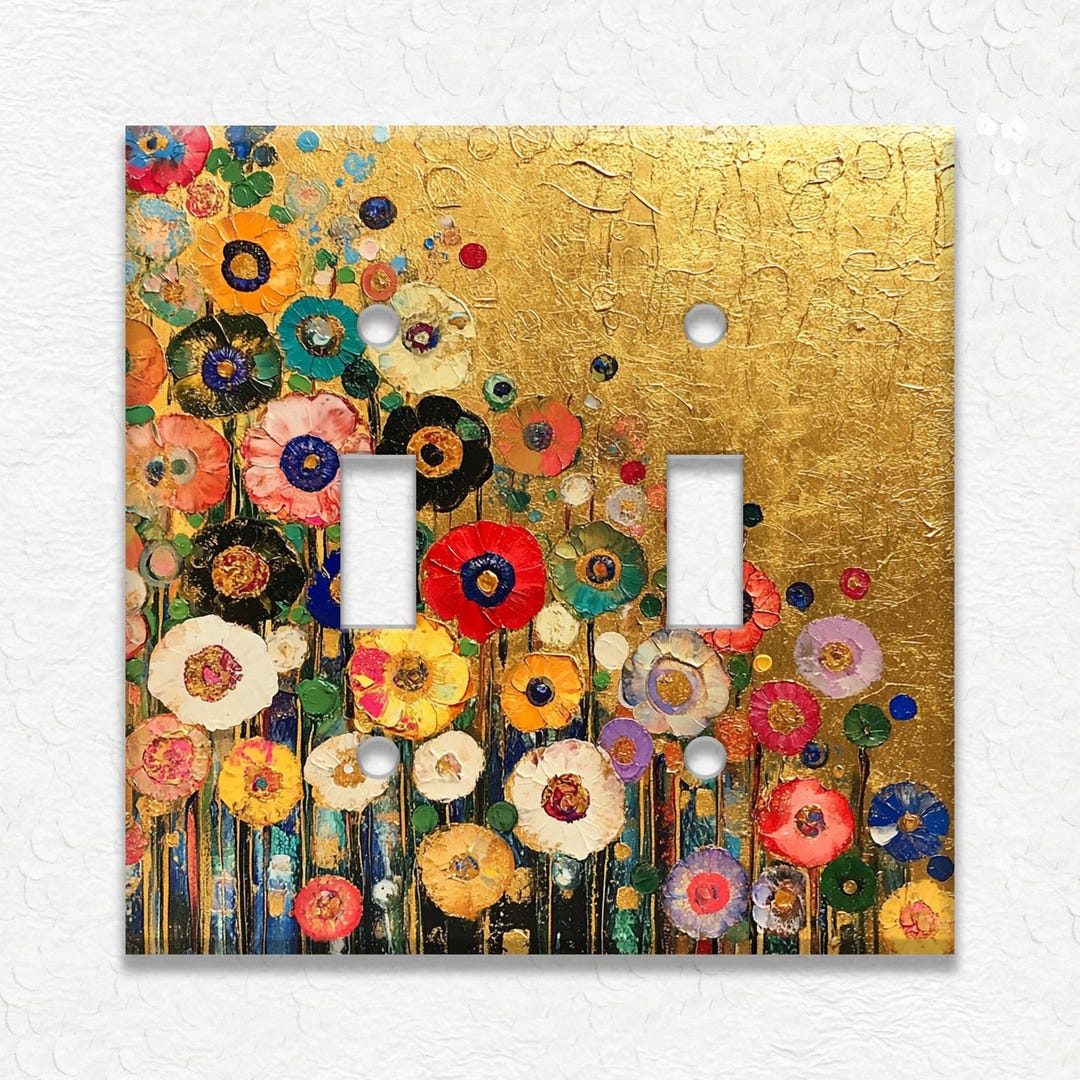 Wildflowers Design Metal Switch Plates and Outlet Covers Unique Light ...
