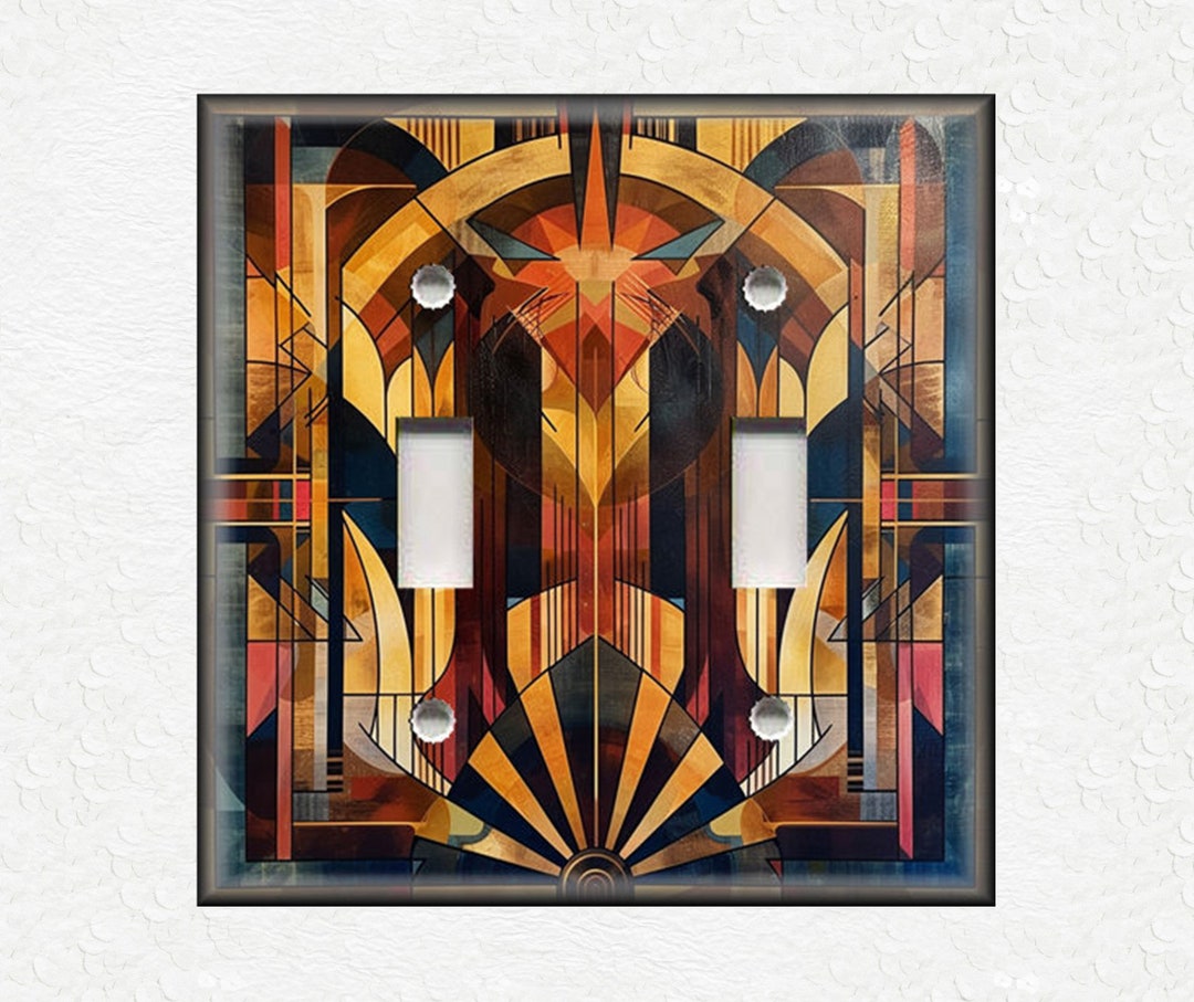 Antique Art Deco Design Metal Light Switch Covers and Outlet Covers ...