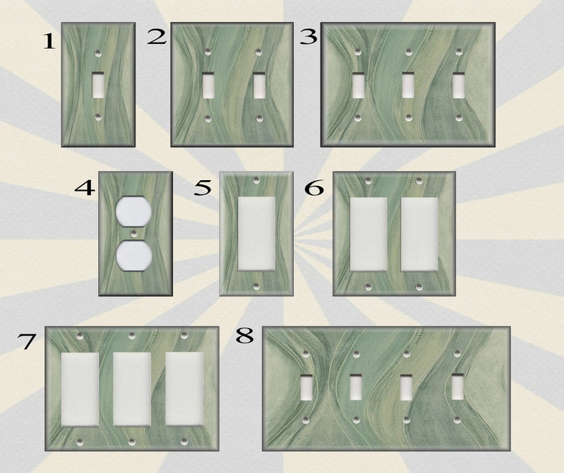 Abstract Art Wavy Sage Green Hues Modern Home Decor Stripes - Etsy