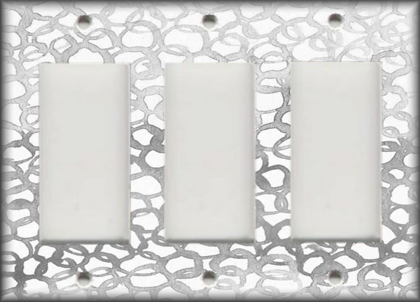 Metal Light Switch Covers - Abstract Art Decor Linked Grey Ombre Home ...