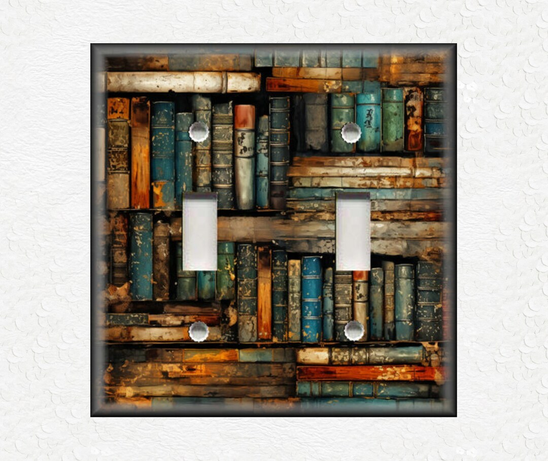 Vintage Books Design Metal Light Switch Plate Covers - Book Lover Gift ...