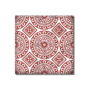 Red Grey Decorative Patterned Ceramic Tile - Vintage Tile Design ...
