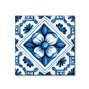 Blue Flower Ceramic Tile - Flower Design Ceramic Tile Kitchen ...