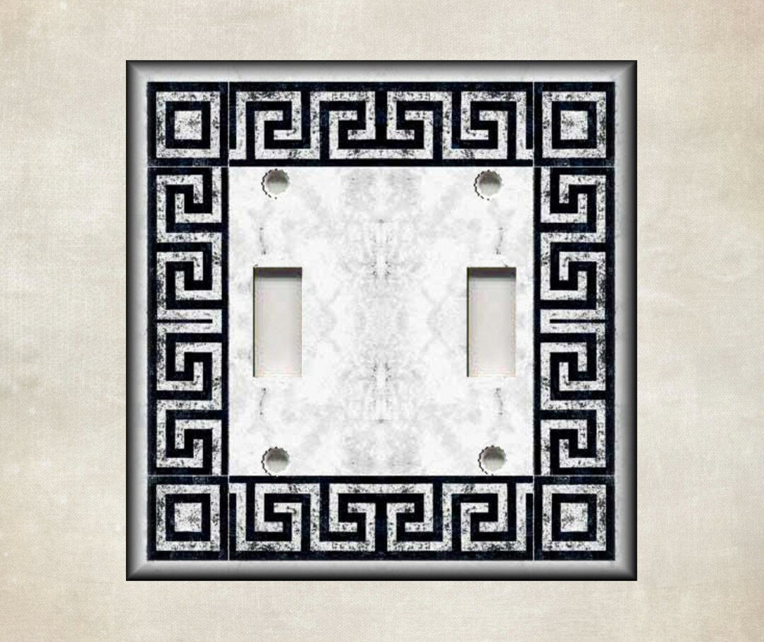 White and Black Greek Key Home Decor Greek Design Home Decor - Metal ...