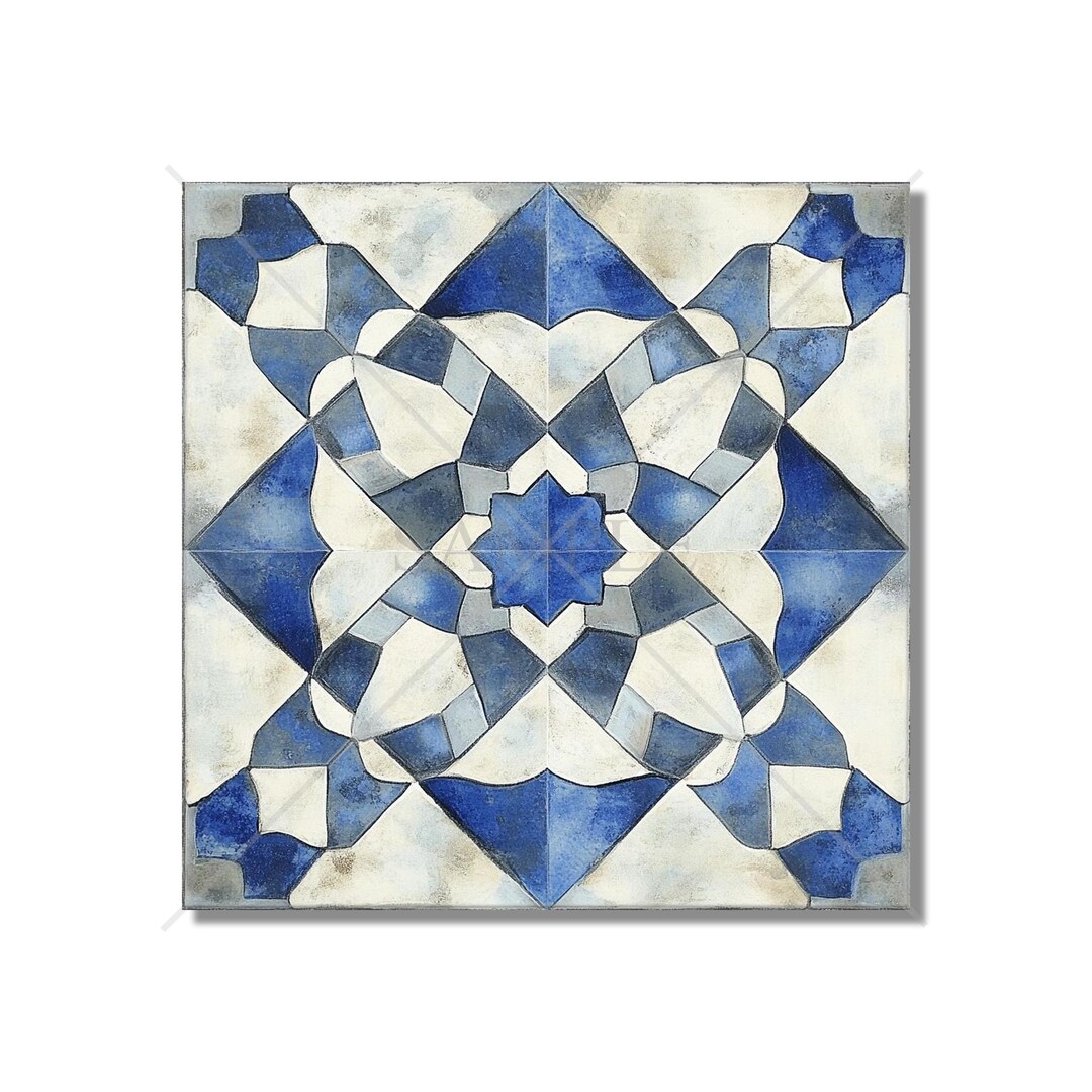 Blue off White Ceramic Tile - Vintage Moroccan Tile Design - Blue ...