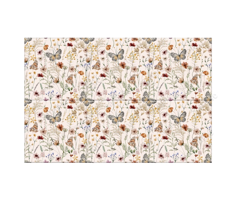 Wildflower Botanical Butterflies Ceramic Tile - Decorative Kitchen ...
