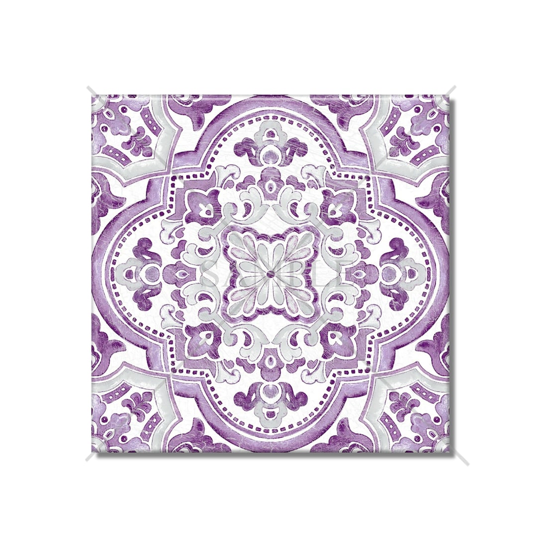 Purple Ceramic Tile Vintage Design Kitchen Backsplash Tile - Ceramic ...