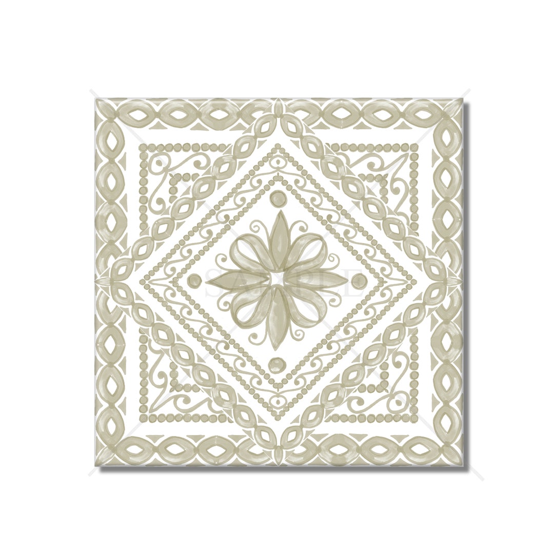 Beige and White Ceramic Tile - Decorative Backsplash Tile Kitchen Tile ...
