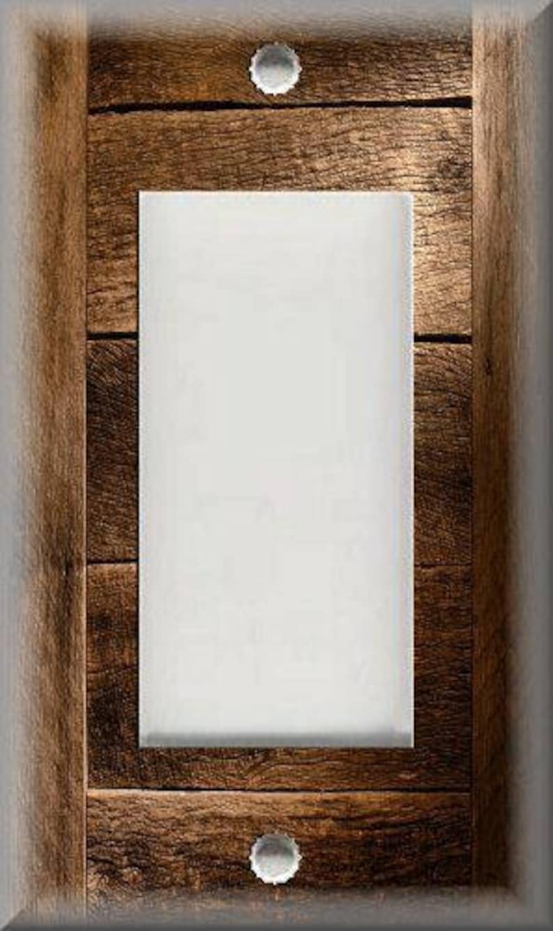 Rustic Barn Wood Planks Design Country Cabin Home Decor Brown - Metal ...