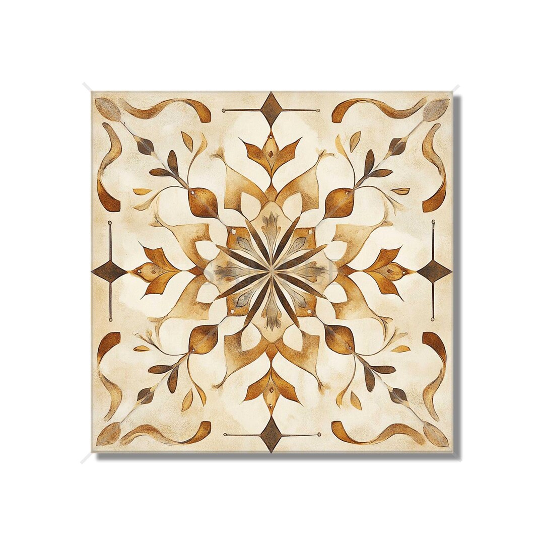Neutral Beige Tan Ceramic Tile Patterned Kitchen Backsplash Tile ...