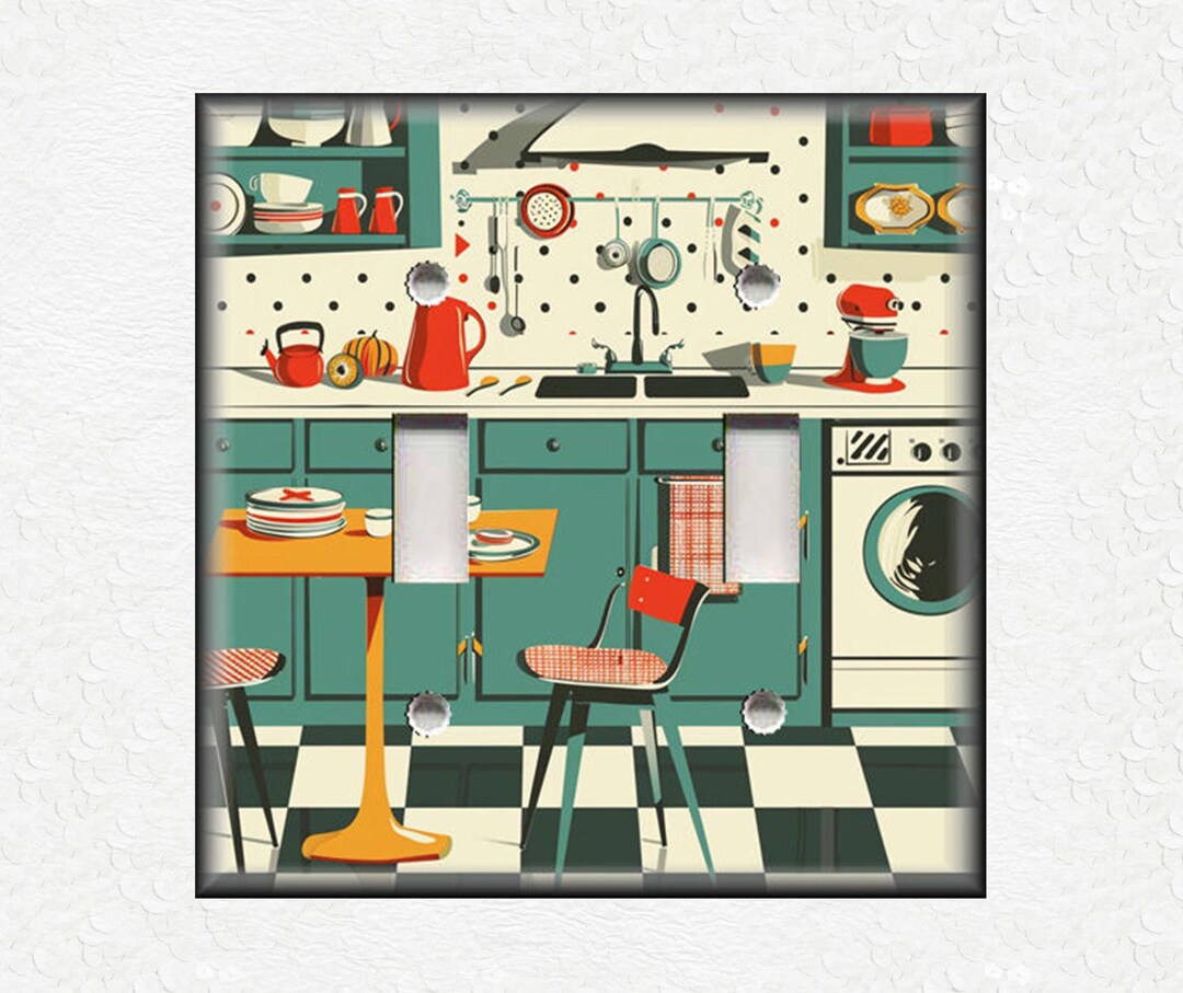 Retro Fifties 50's Kitchen Decor Diner Kitchen Decor - Metal Light ...