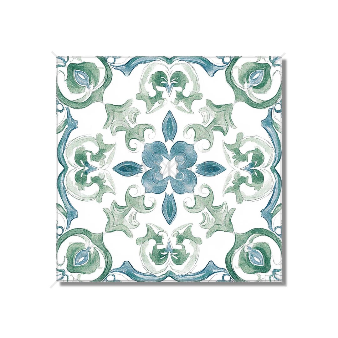 Blue Green Decorative Ceramic Tile - Kitchen Tile Blue Backsplash ...