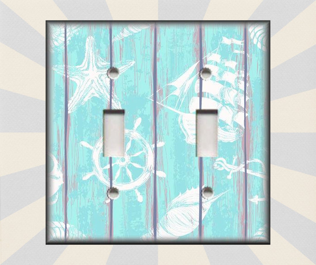 Beach Switch Plate Coastal Home Decor Nautical Decor - Metal Light ...
