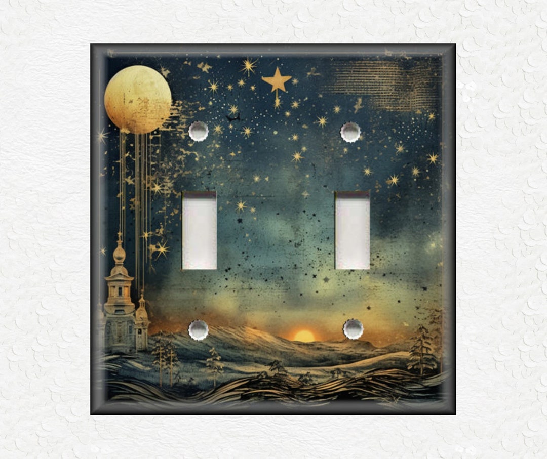 Vintage Moon and Stars Design Switch Plate Covers and Outlet Covers ...