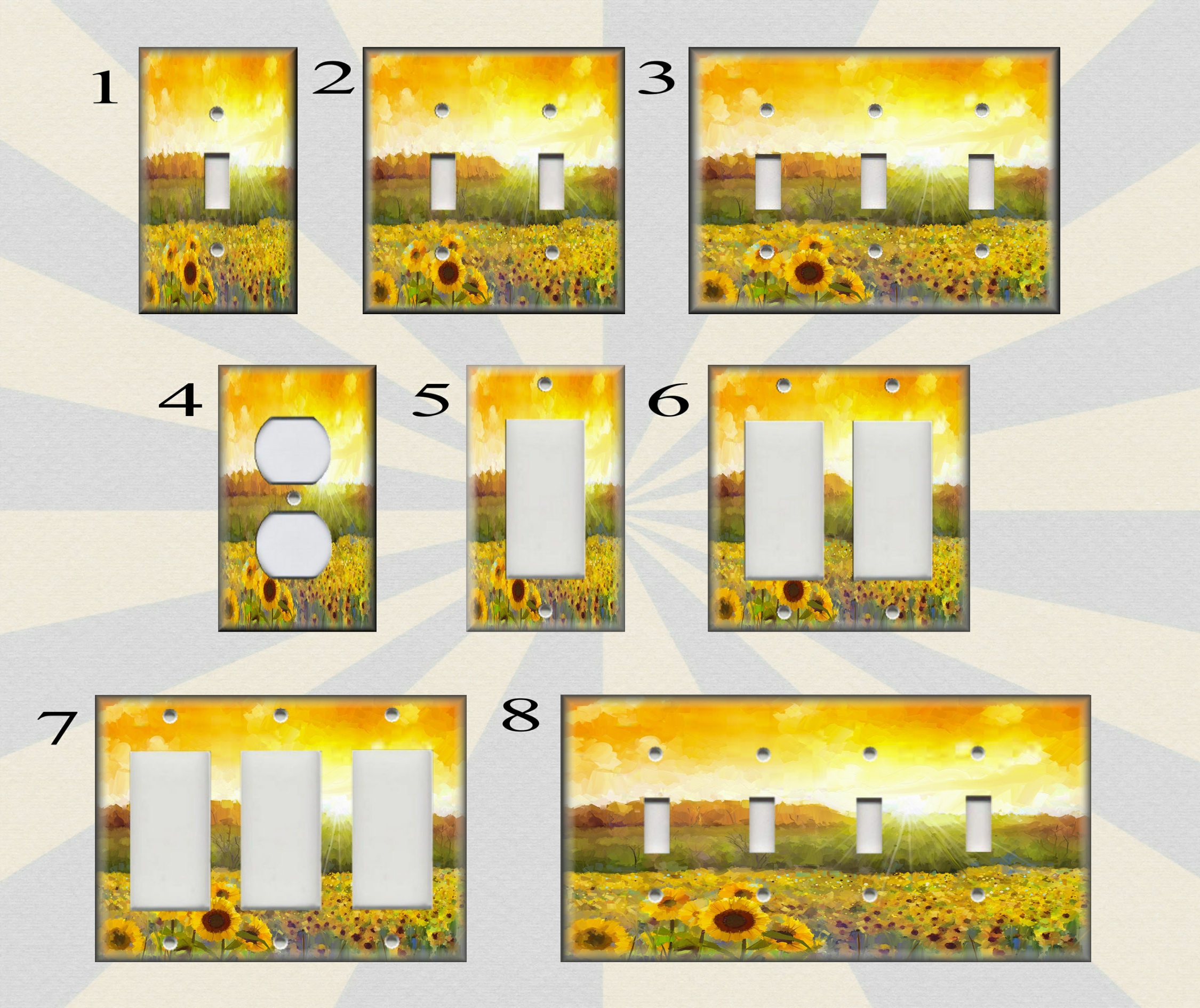 Sunny Tuscany Hills Sunflowers Art Home Decor - Metal Light Switch ...