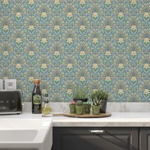 Blue and Green Floral Ceramic Tile Cottage Design Ceramic Tile ...