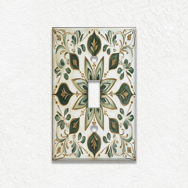 Antique Green Metal Switch Plate Covers and Outlet Covers Unique Light ...