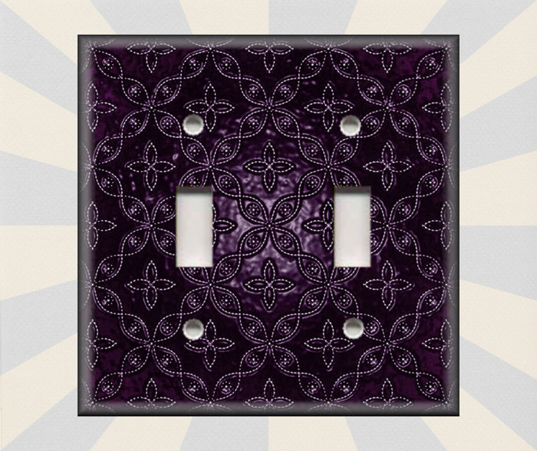 Dark Purple Pattern Home Decor - Metal Light Switch Plate Covers ...