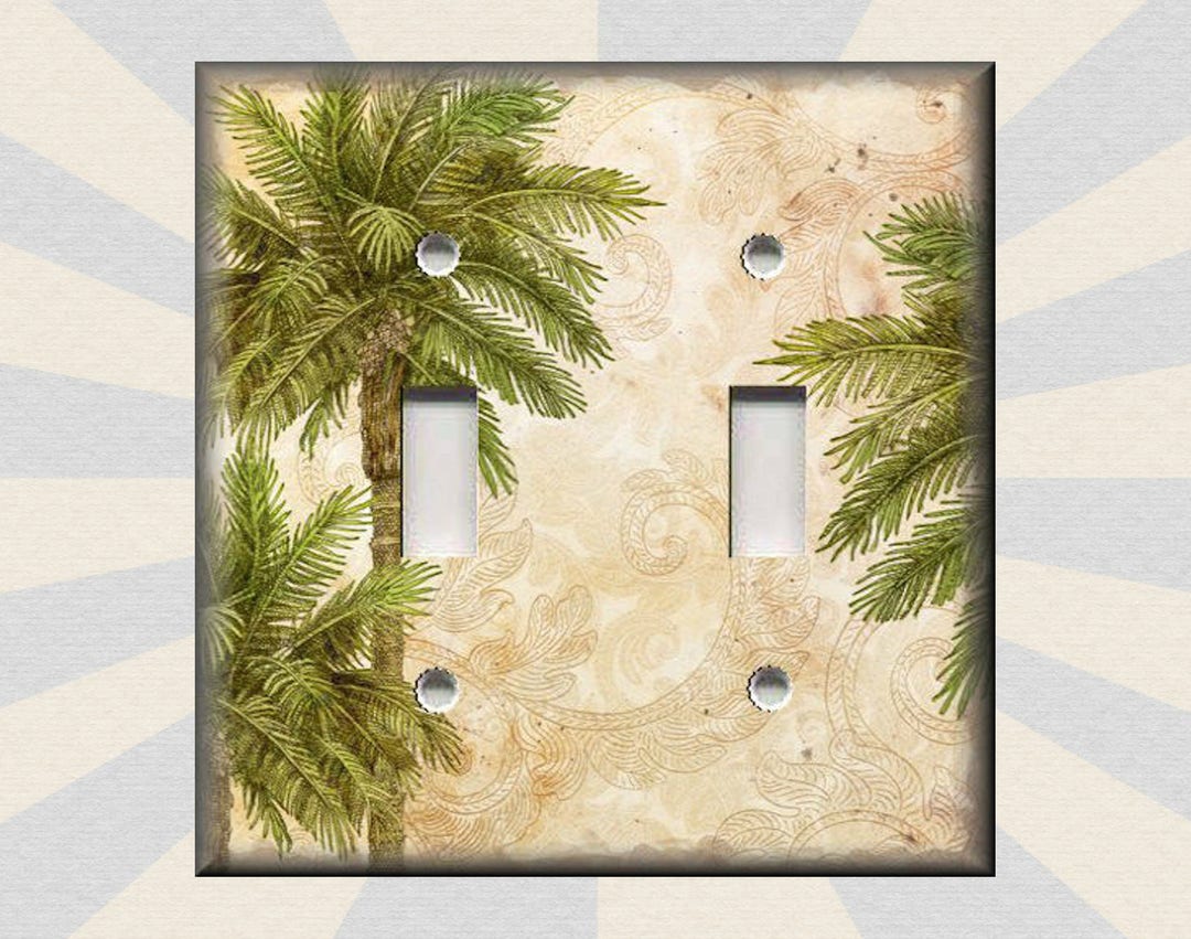 Palm Tree Switch Plate - Tropical Palm Trees Home Decor - Metal Light ...