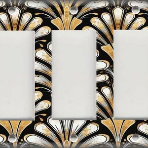 Antique Art Deco Design Metal Light Switch Covers and Outlet Covers ...