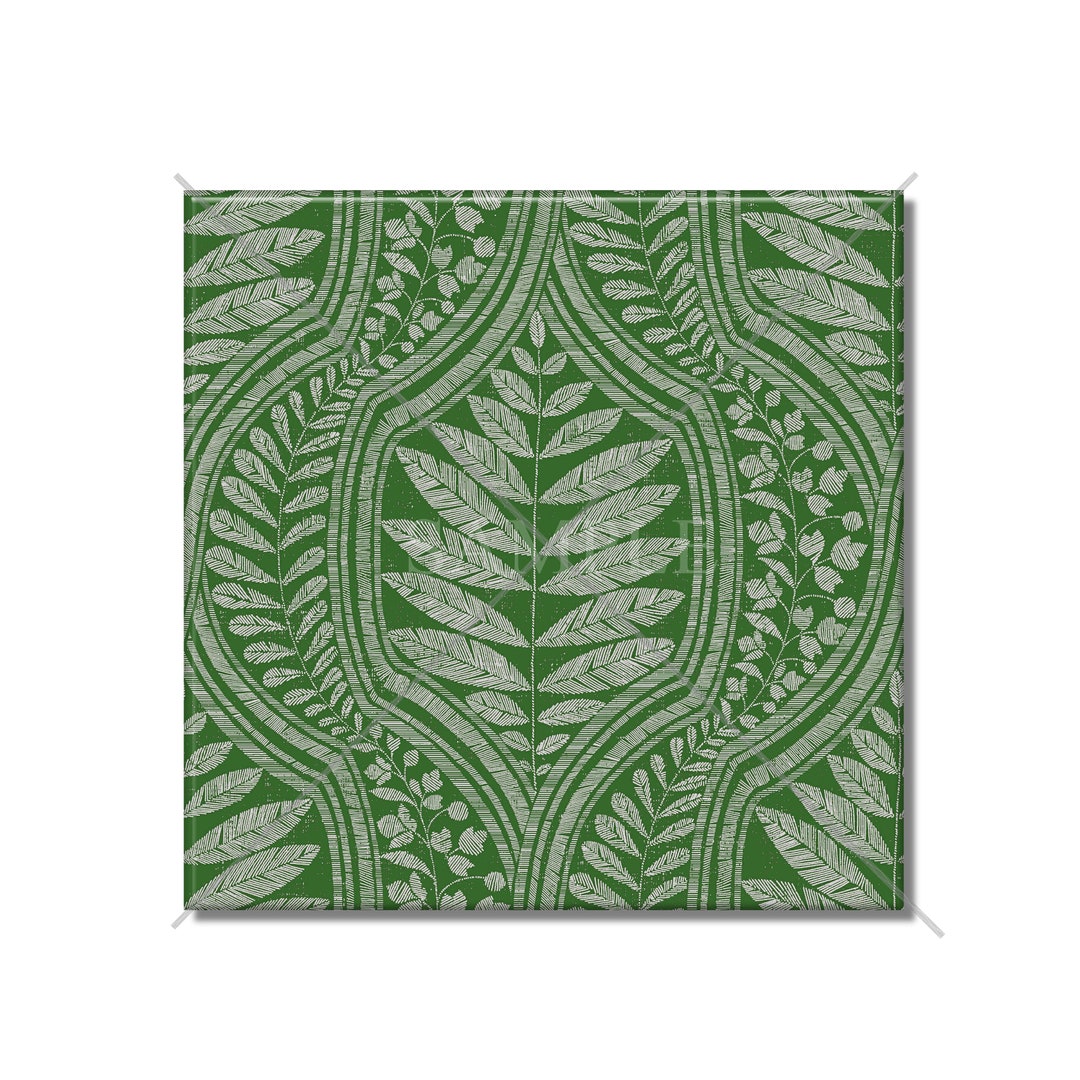Green Botanical Leaf Pattern Ceramic Tile - Leaf Design Ceramic Kitchen ...