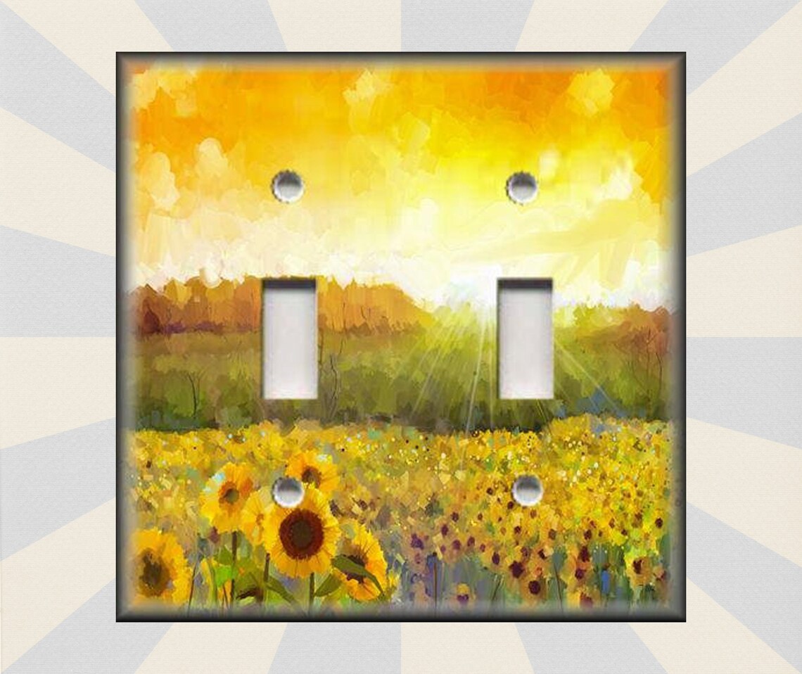Sunny Tuscany Hills Sunflowers Art Home Decor - Metal Light Switch ...