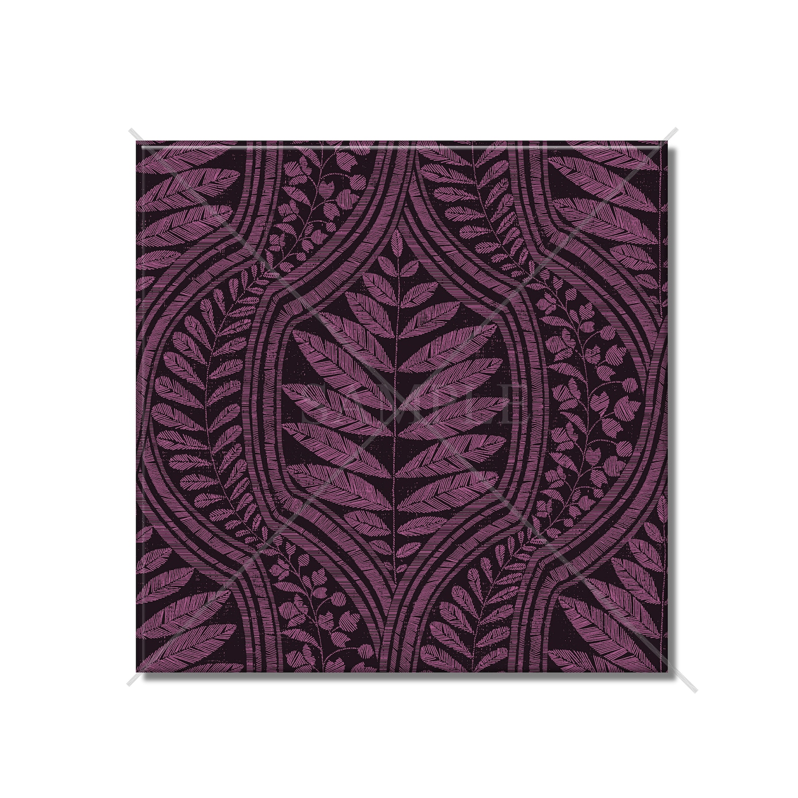 Purple Botanical Leaf Pattern Ceramic Tile - Leaf Design Ceramic ...