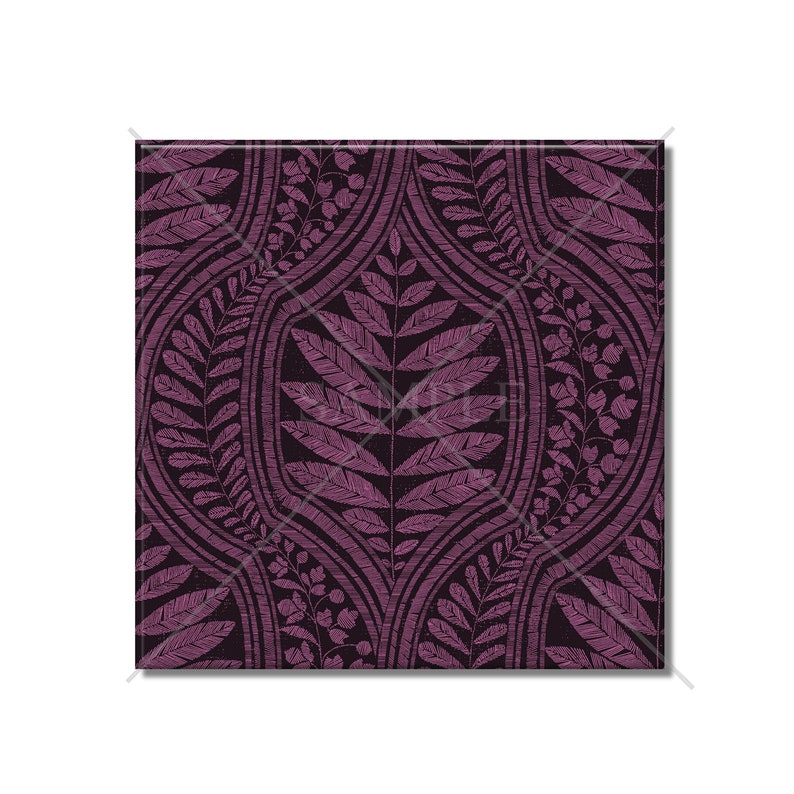 Purple Botanical Leaf Pattern Ceramic Tile - Leaf Design Ceramic ...