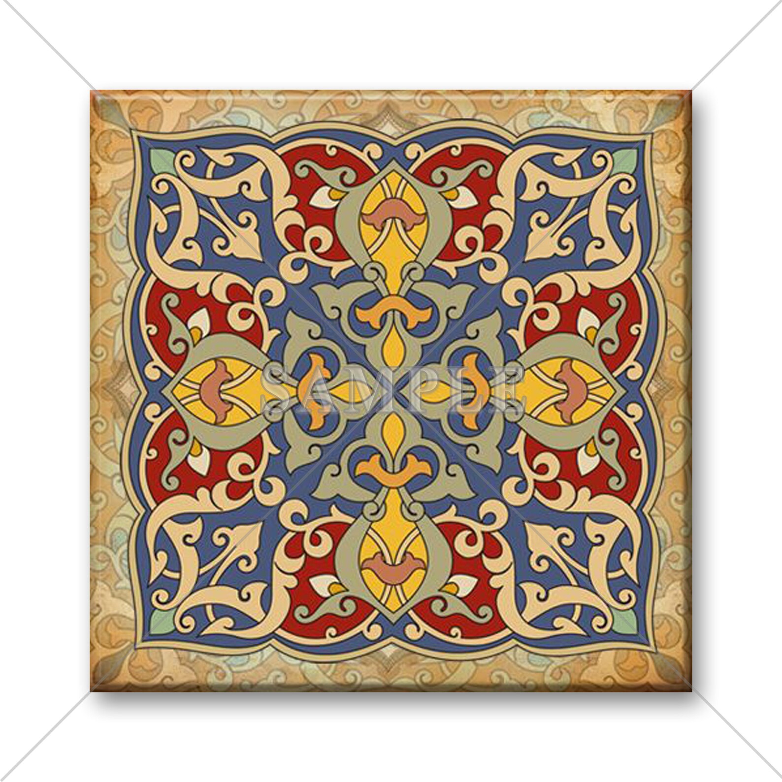 Vintage Moroccan Tile Design Unique Ceramic Accent Tile - Etsy