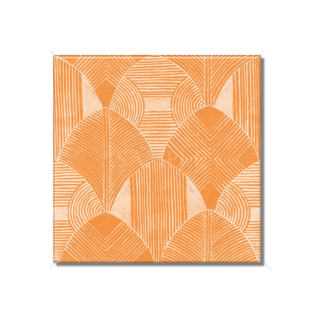 Orange Ceramic Tile Art Deco Vintage Design Kitchen Backsplash Tile ...