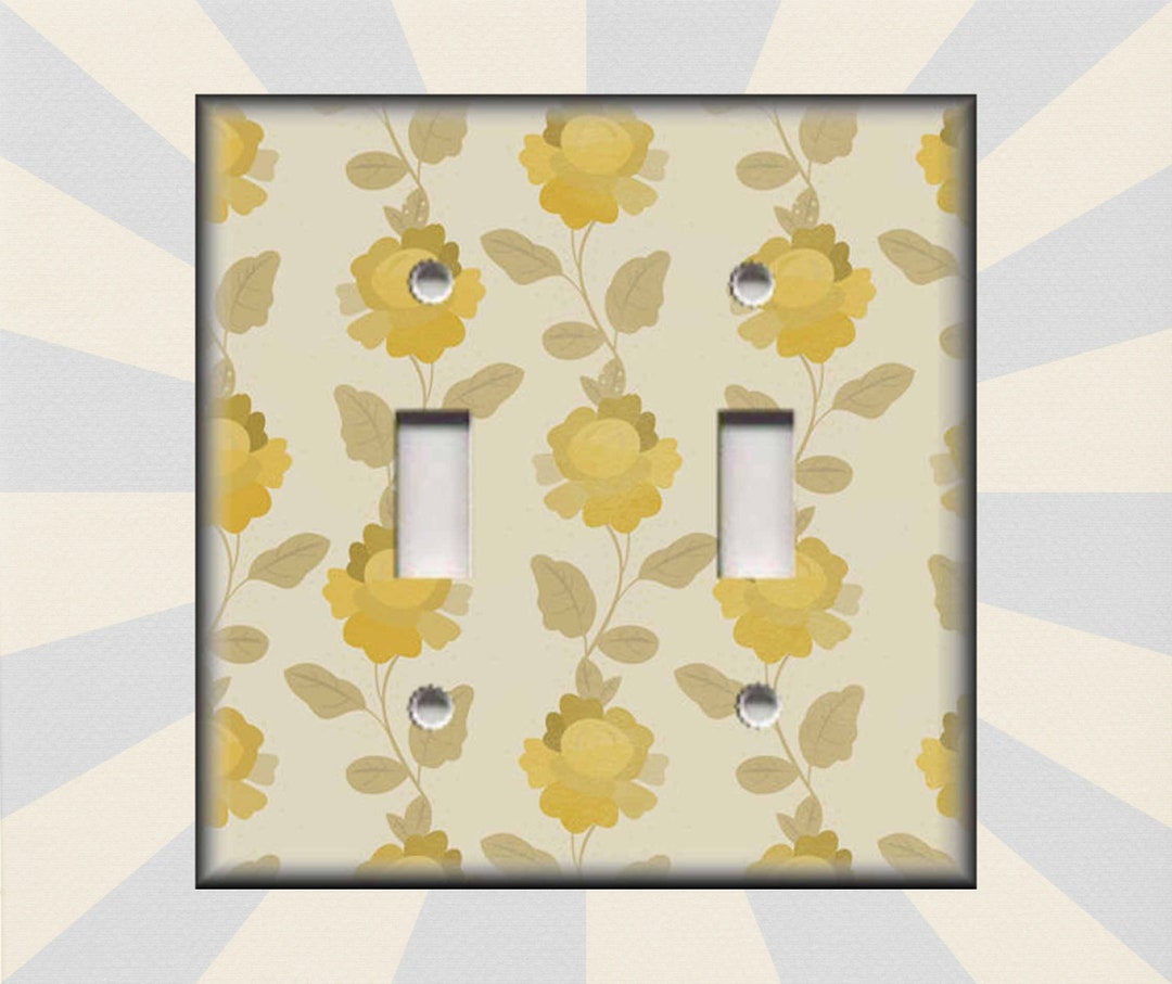 Yellow Gold Tan Flowers Home Decor Metal Light Switch Covers Switch ...