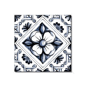 Blue Grey Flower Ceramic Tile - Flower Design Ceramic Tile Kitchen ...