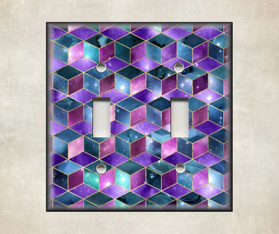 Cubes Space Design Geometric Decor Metal Light Switch Cover Switch ...