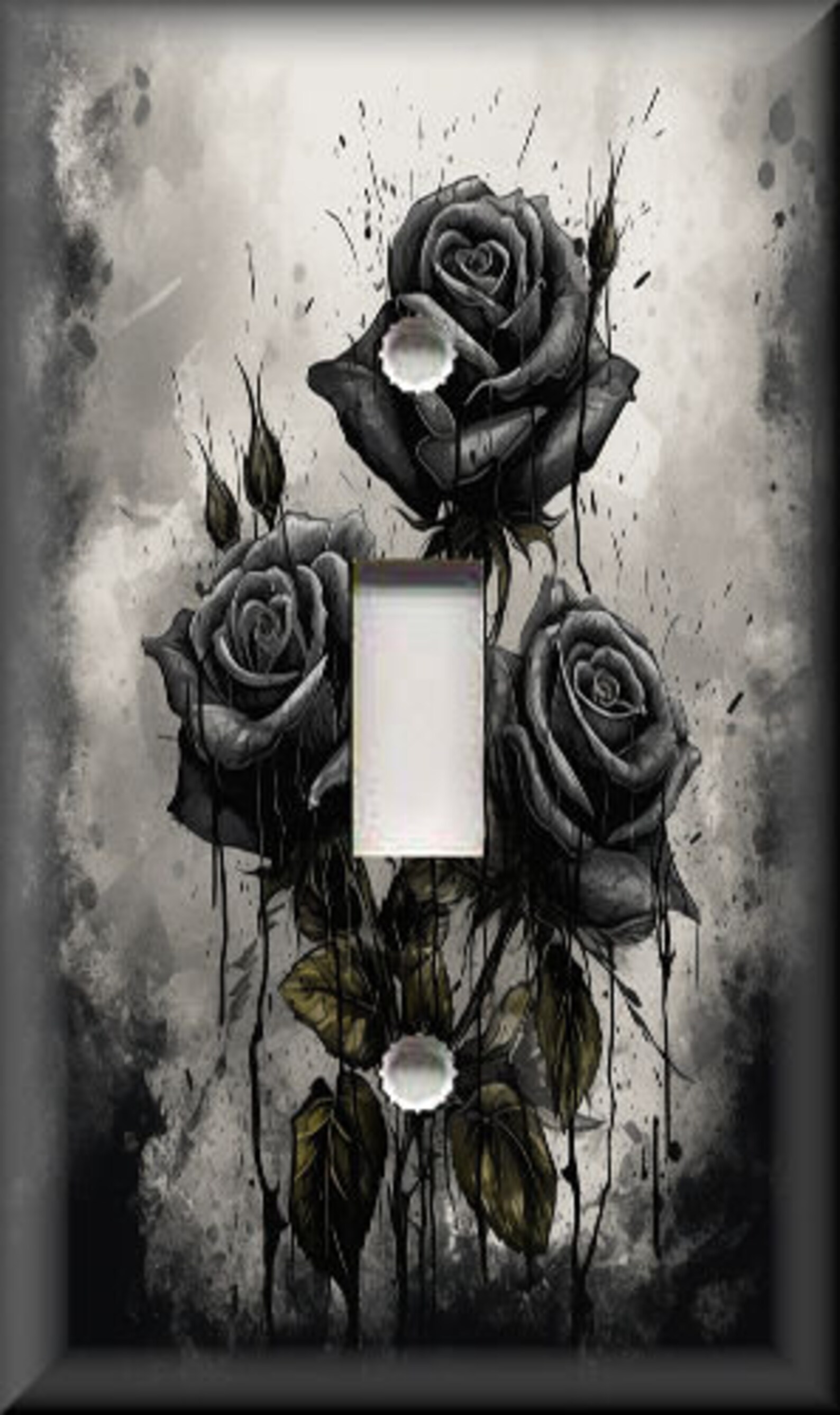 Gothic Design Light Switch Covers and Outlet Covers - Black Rose Design ...