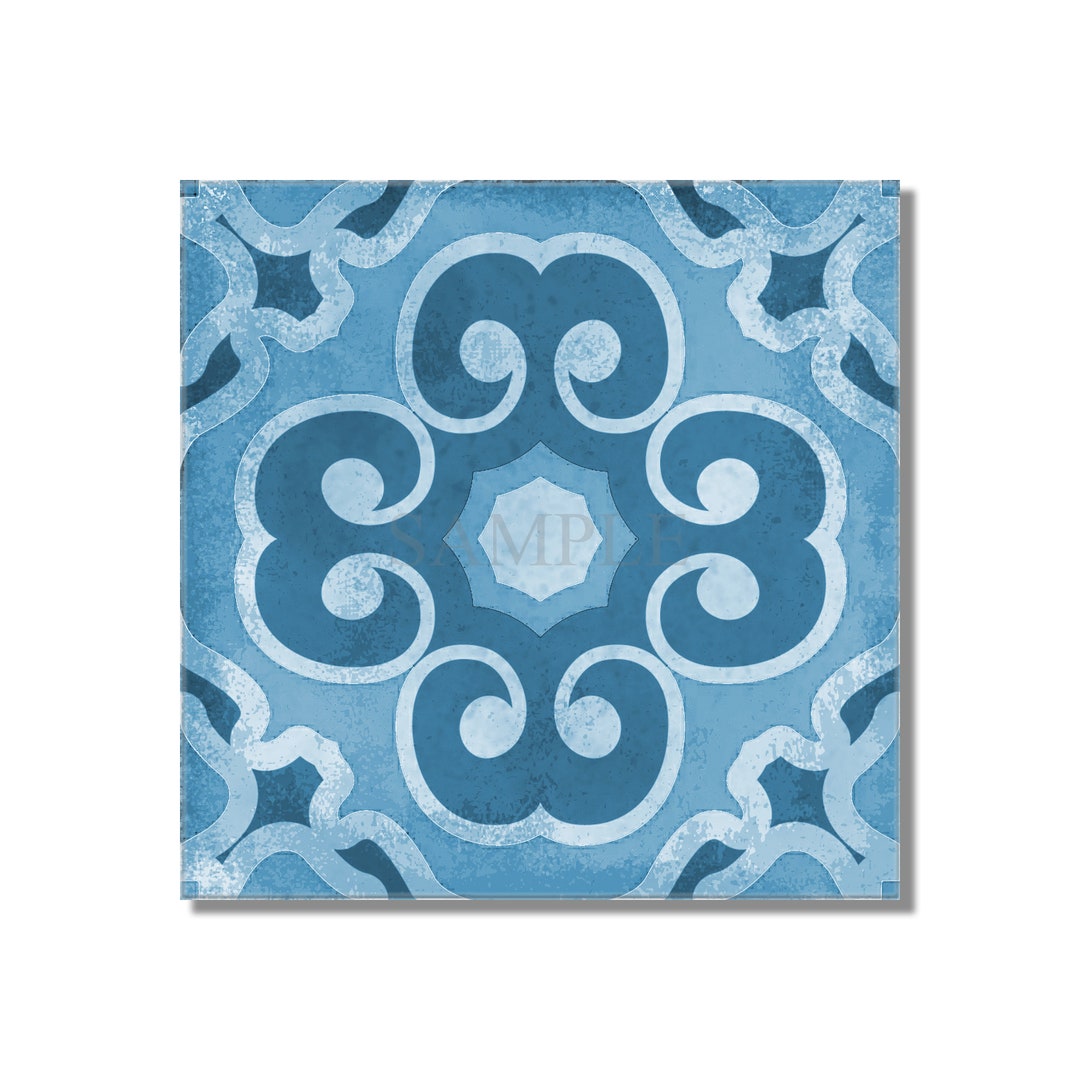 Ceramic Tile Kitchen Backsplash Tile Vintage Blue - Bathroom Tile ...
