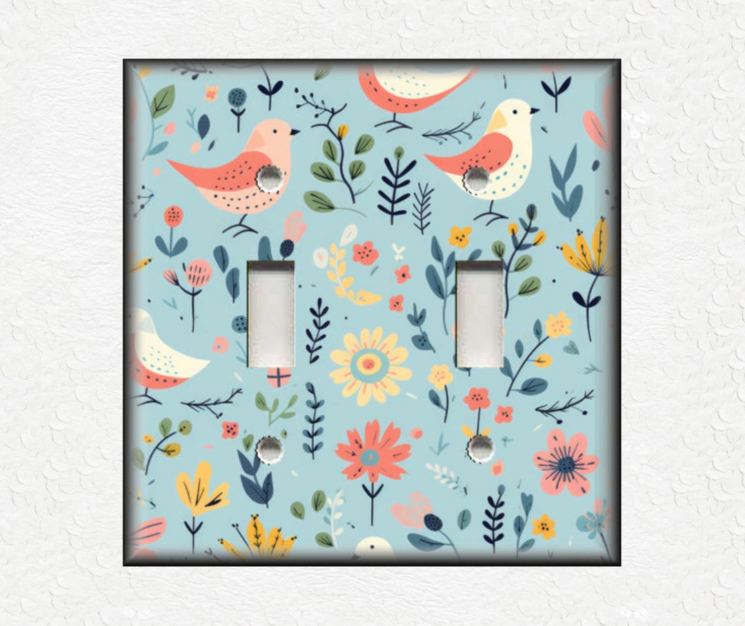 Colorful Birds Design Metal Switch Plate Covers and Outlet Covers ...