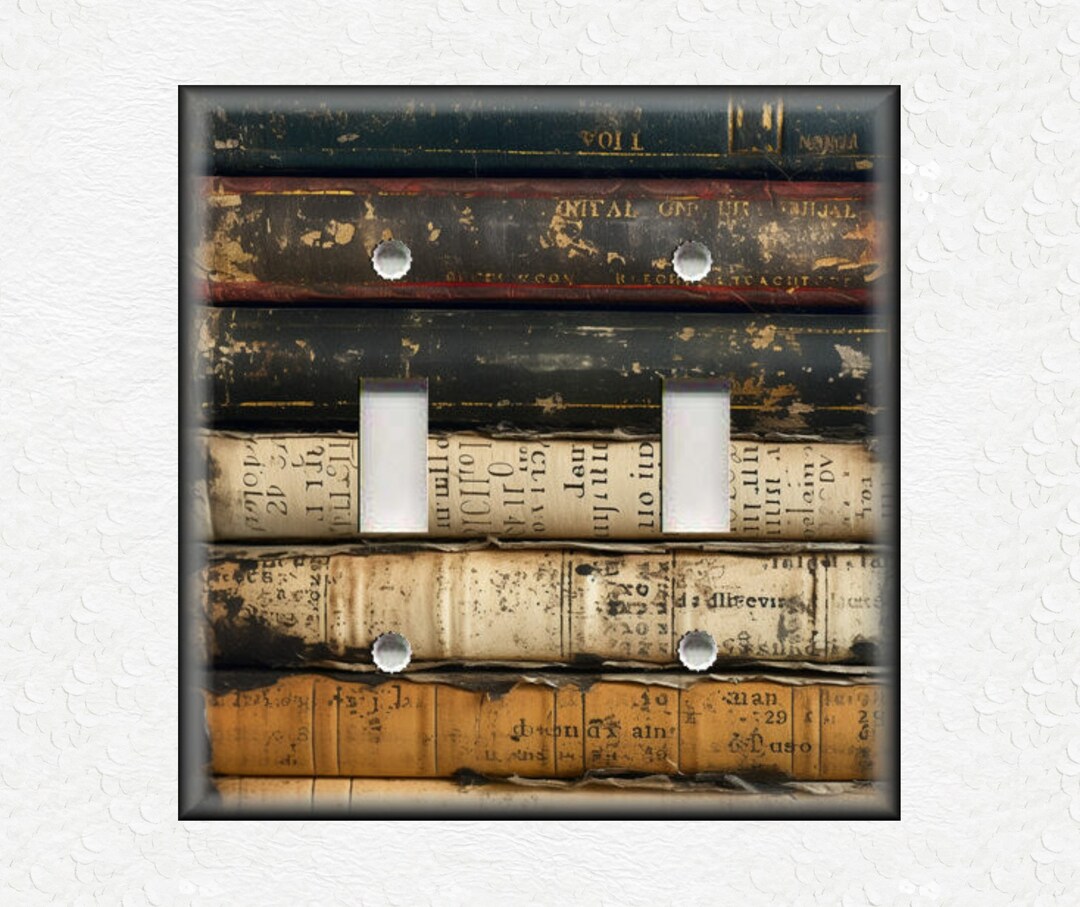 Vintage Books Design Metal Light Switch Plate Covers - Book Lover Gift ...