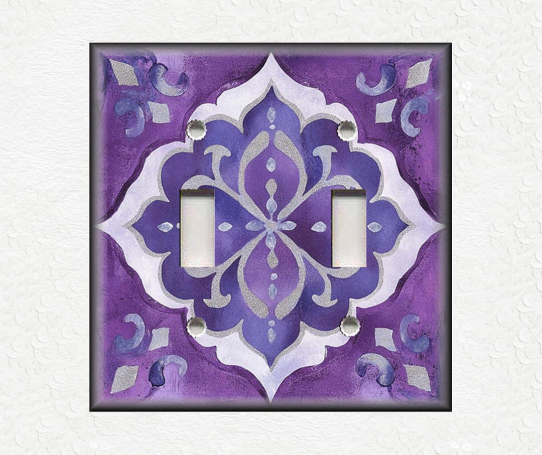 Purple Decorative Metal Light Switch Plate Covers and Outlet Covers ...