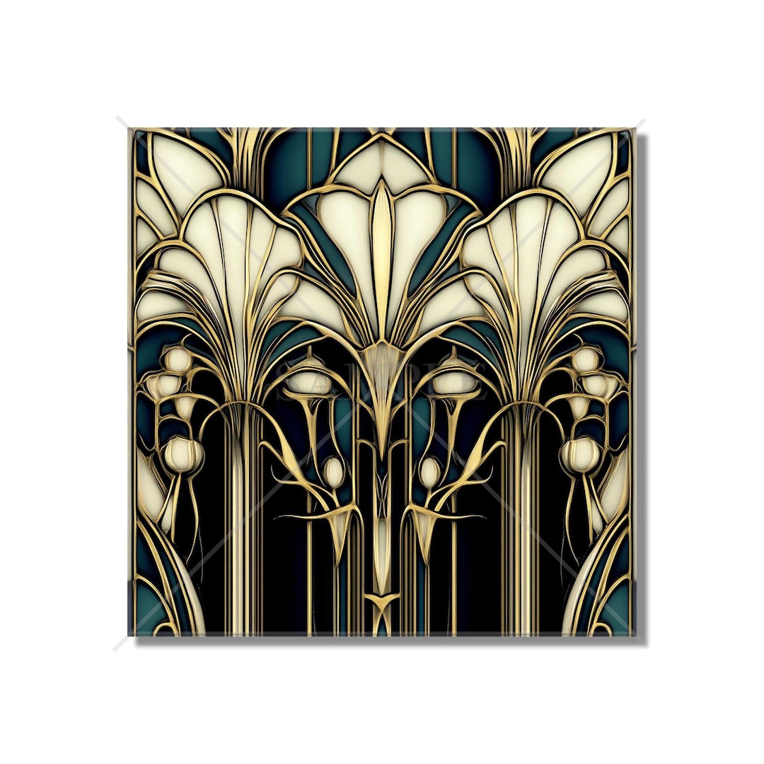 Art Deco Ceramic Tile - Kitchen Backsplash Tile - Unique Bathroom Tile ...